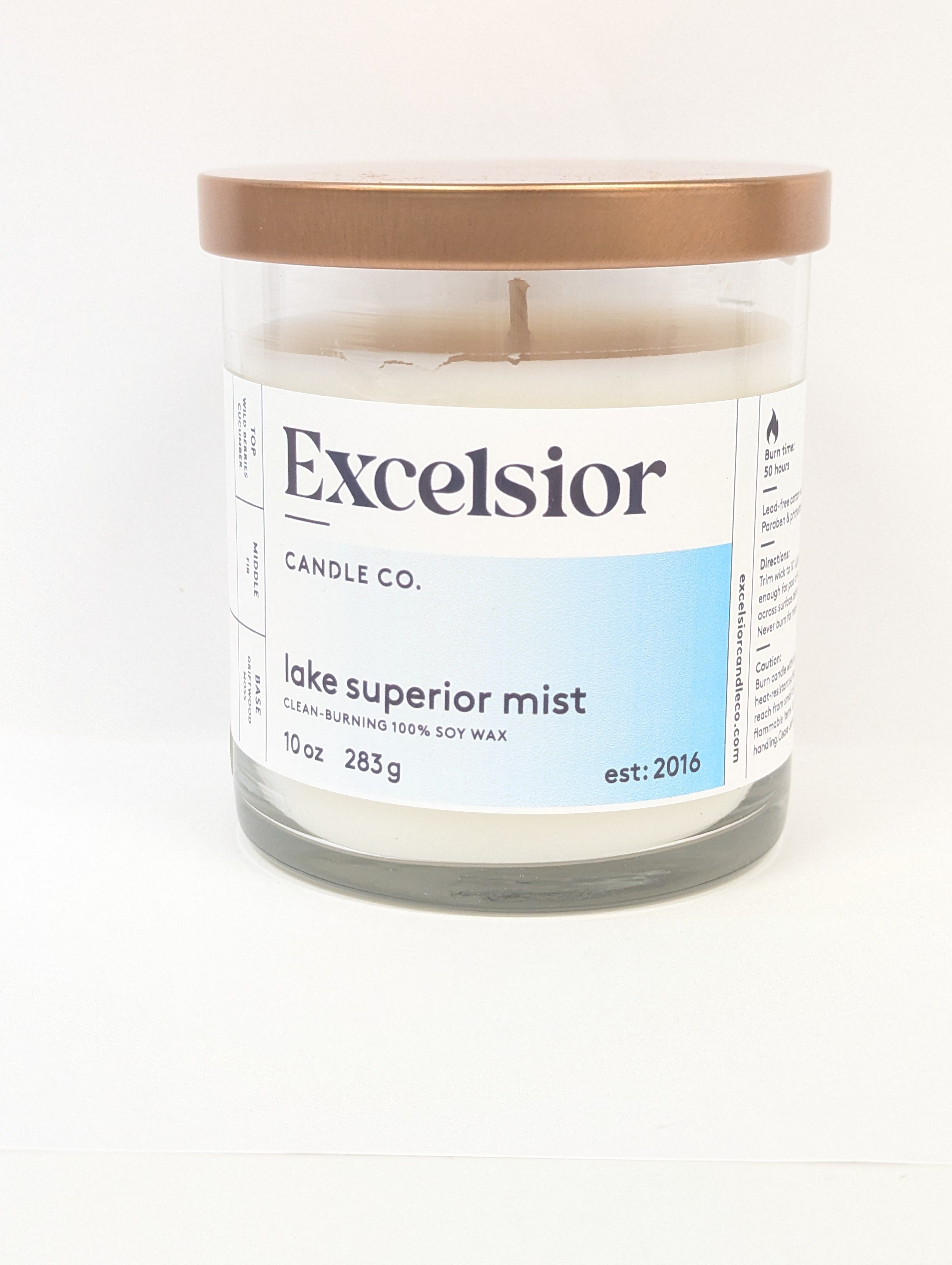 EXCELSIOR CANDLE CO. LAKE SUPERIOR MIST SOY CANDLE – 6th & Broadway Clothing and Decor